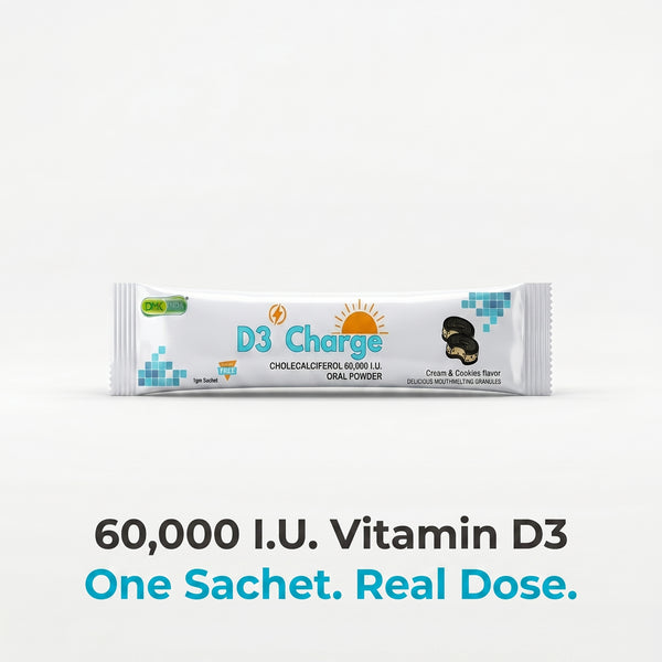 D3 Charge Vitamin D3 60,000 I.U. | Mouth-Melting Oral Powder 12 Sachet ...